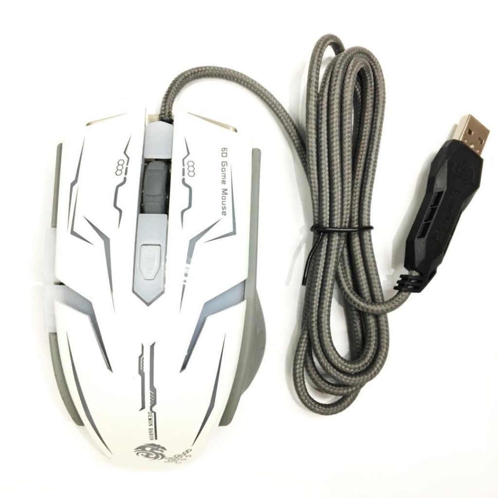 Ktlink | GM02(WHITE)-DEMON BARON BLACKLIGHT GAMING MOUSE